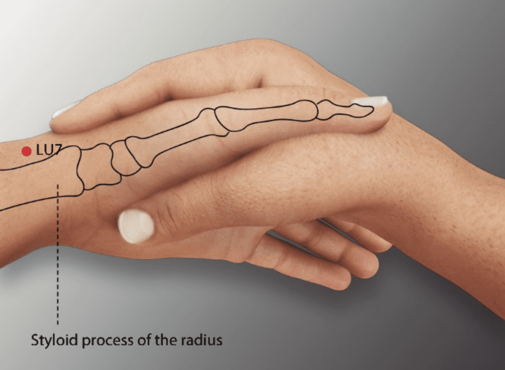 Point Lie Que (7P) du méridien du poumon - Massage Magnergy