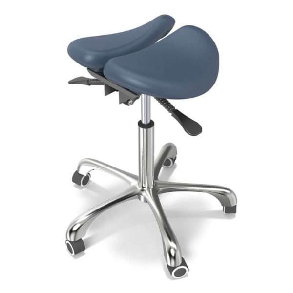 Tabouret selle ergonomique à roulettes base en chrome - Massage Magnergy